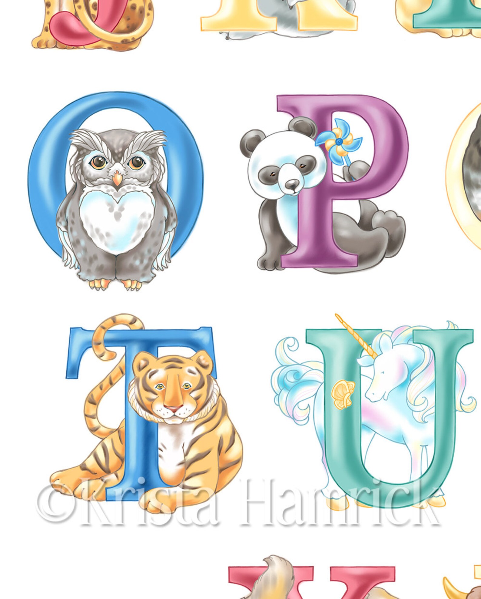 ART PRINT Animal Alphabet Original Art Print 8X10 11X14 - Etsy