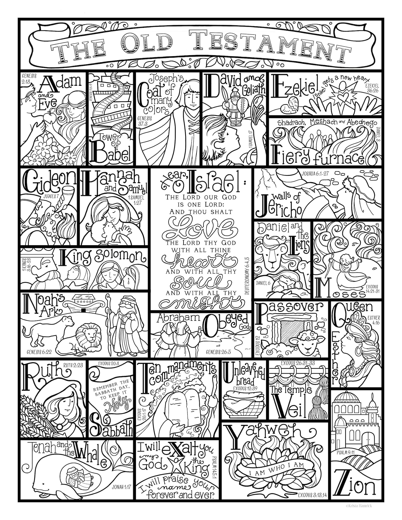 Old Testament Coloring Pages Bundle A-Z Old Testament - Etsy