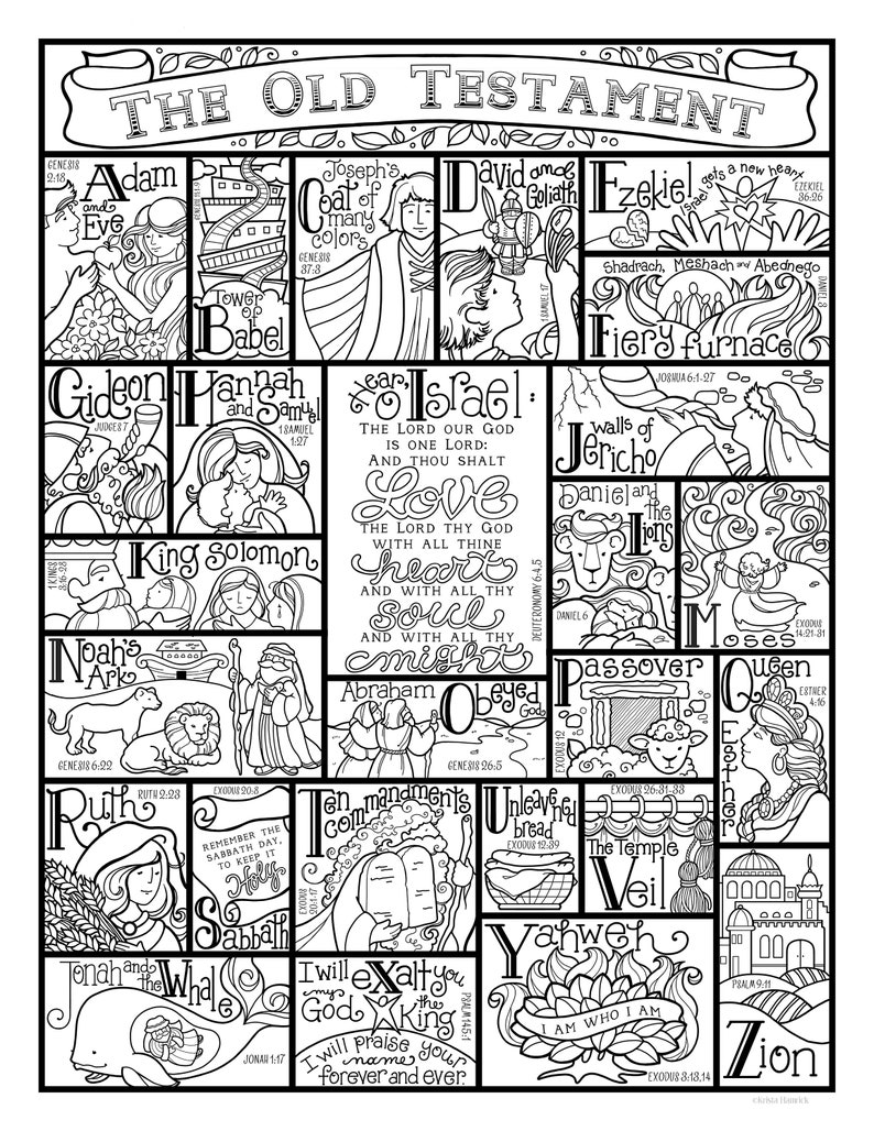 Old Testament Coloring Pages Bundle A-Z Old Testament - Etsy