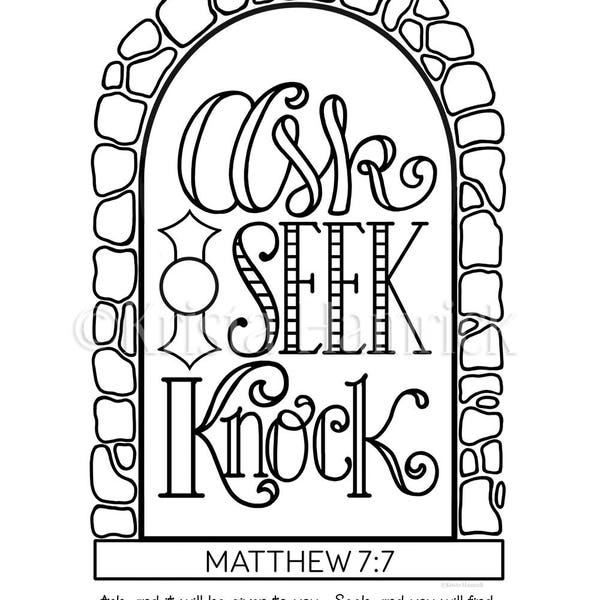 Ask Seek Knock - Etsy