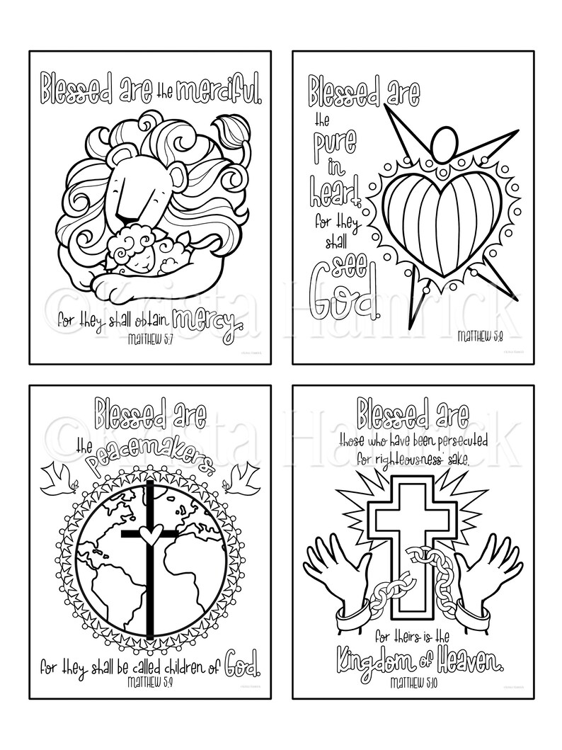 The Beatitudes Coloring Collection/ Includes 10 Coloring Pages - Etsy
