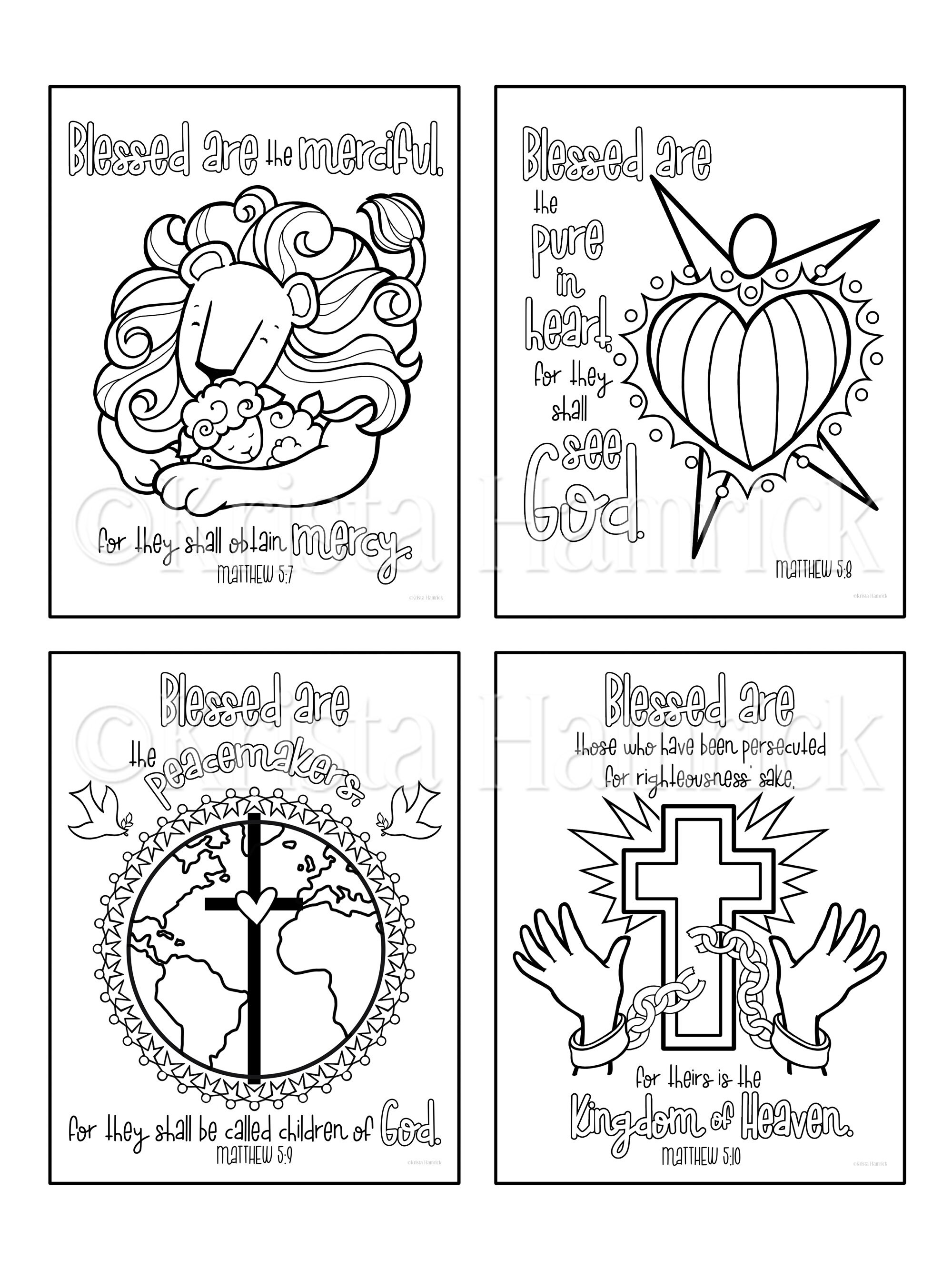 The Beatitudes Coloring Collection/ Includes 10 Coloring Pages - Etsy UK