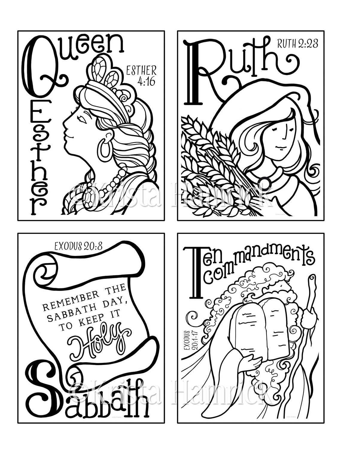 Old Testament Coloring Pages Bundle A-Z Old Testament - Etsy