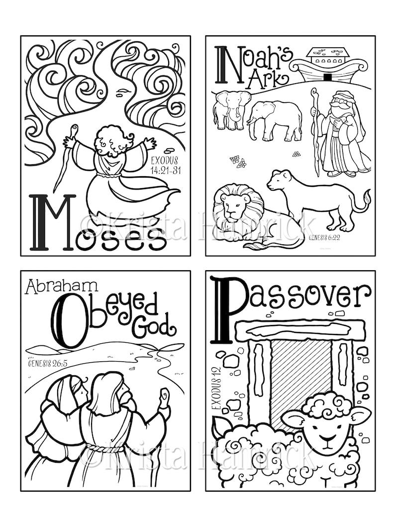 Old Testament Coloring Pages Bundle A-Z Old Testament - Etsy