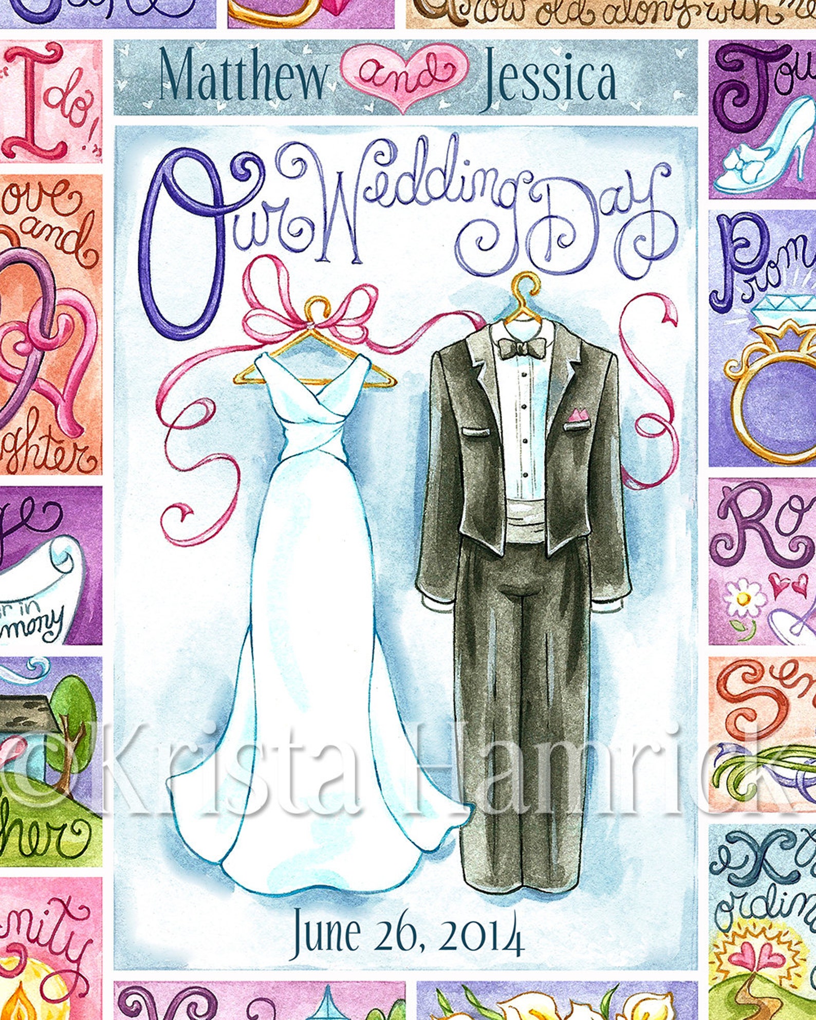 ART PRINT Wedding Alphabet Original Art Print 8X10 11X14 - Etsy