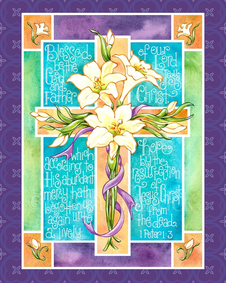 FABRIC PANEL Easter Cross Cotton Quilt Fabric Panel Overall - Etsy