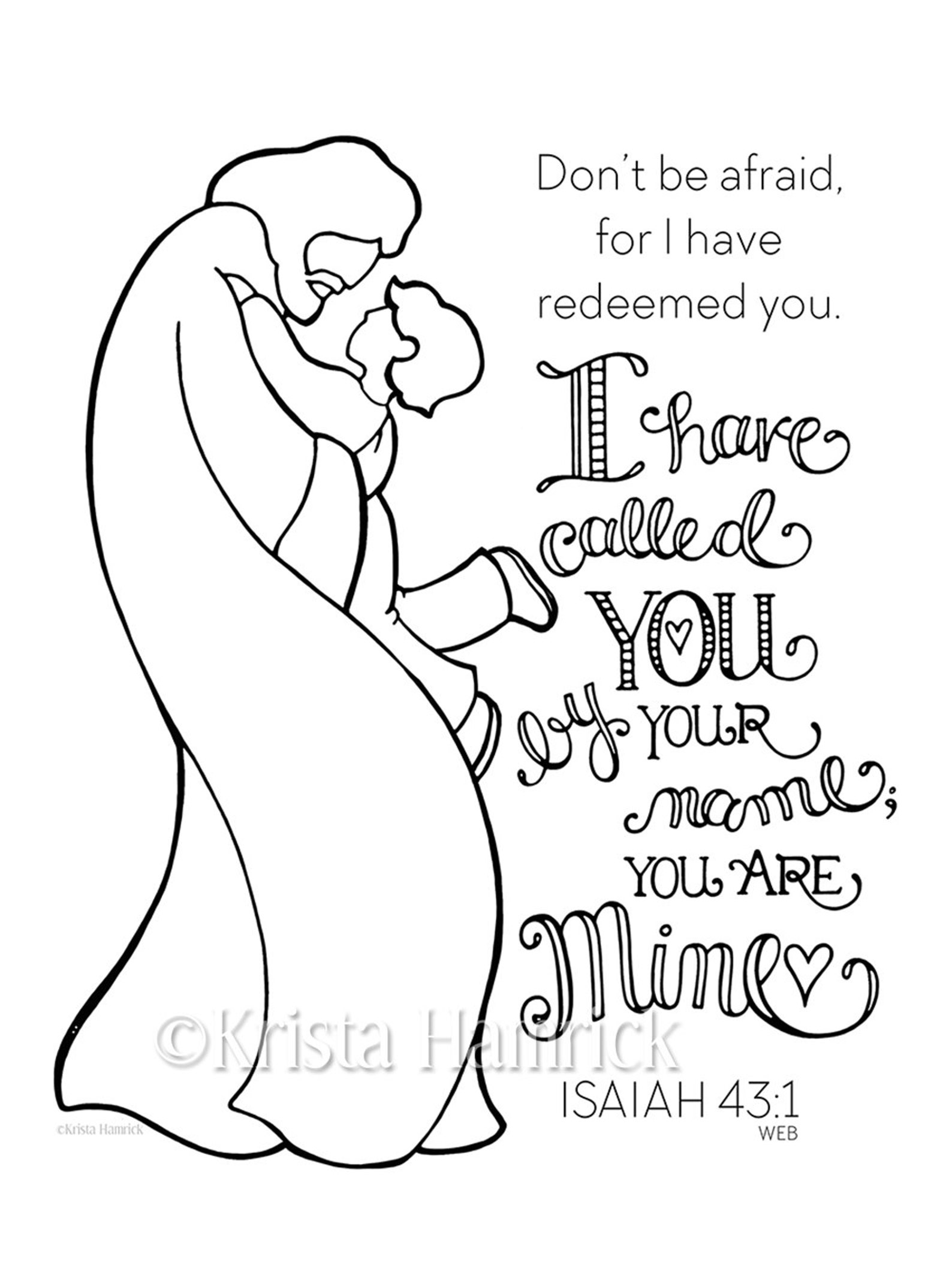 I Have Called You By Name Boy coloring page 8.5X11 Bible | Etsy