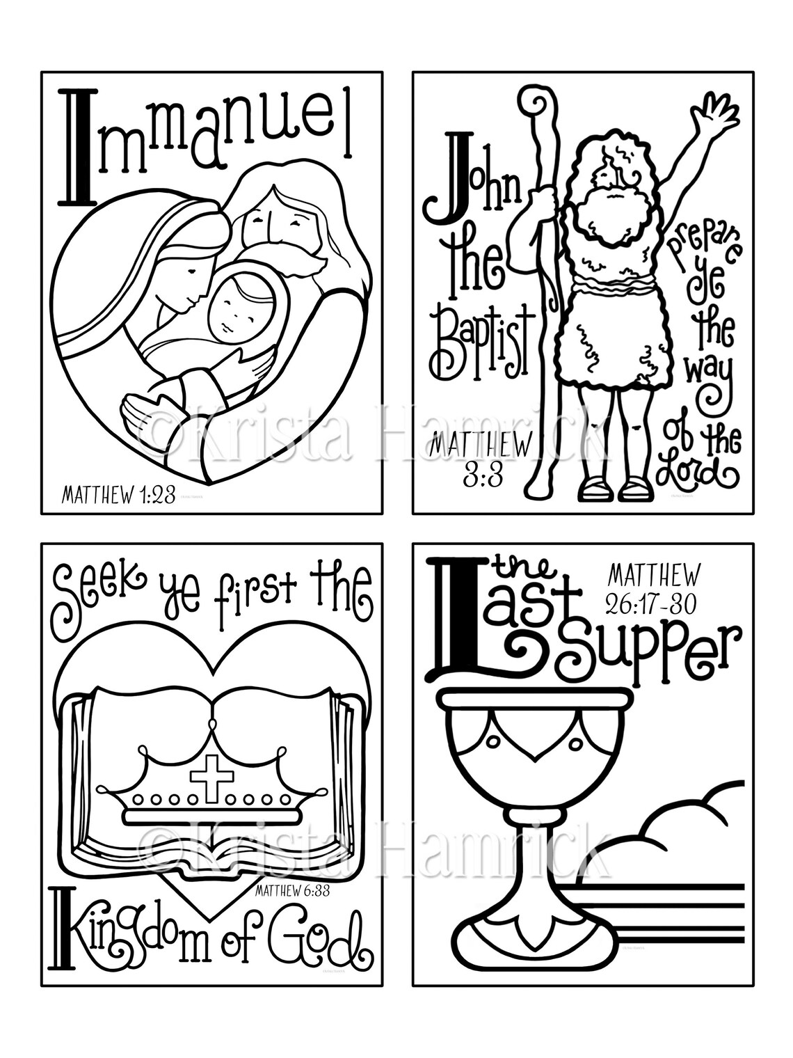 New Testament Coloring Pages Bundle, A-Z New Testament Coloring Pages ...