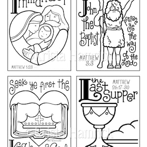 New Testament Coloring Pages Bundle, A-Z New Testament Coloring Pages ...