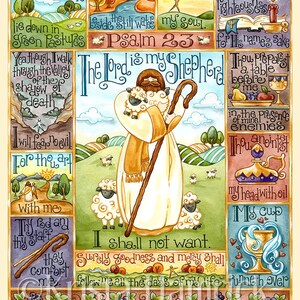 ART PRINT Psalm 23 Original Art Print 8X10 11X14 - Etsy