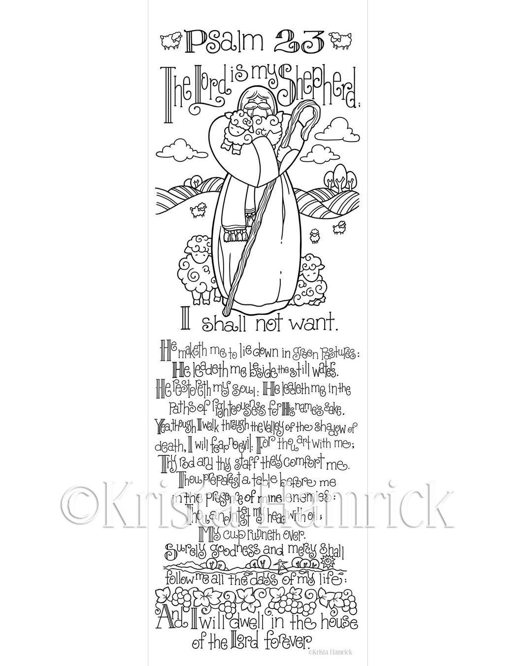 Psalm 23 Bookmarks 4 per Page - Etsy