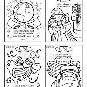 Hebrews Hall of Faith Coloring Collection/ Includes 17 Coloring Pages ...