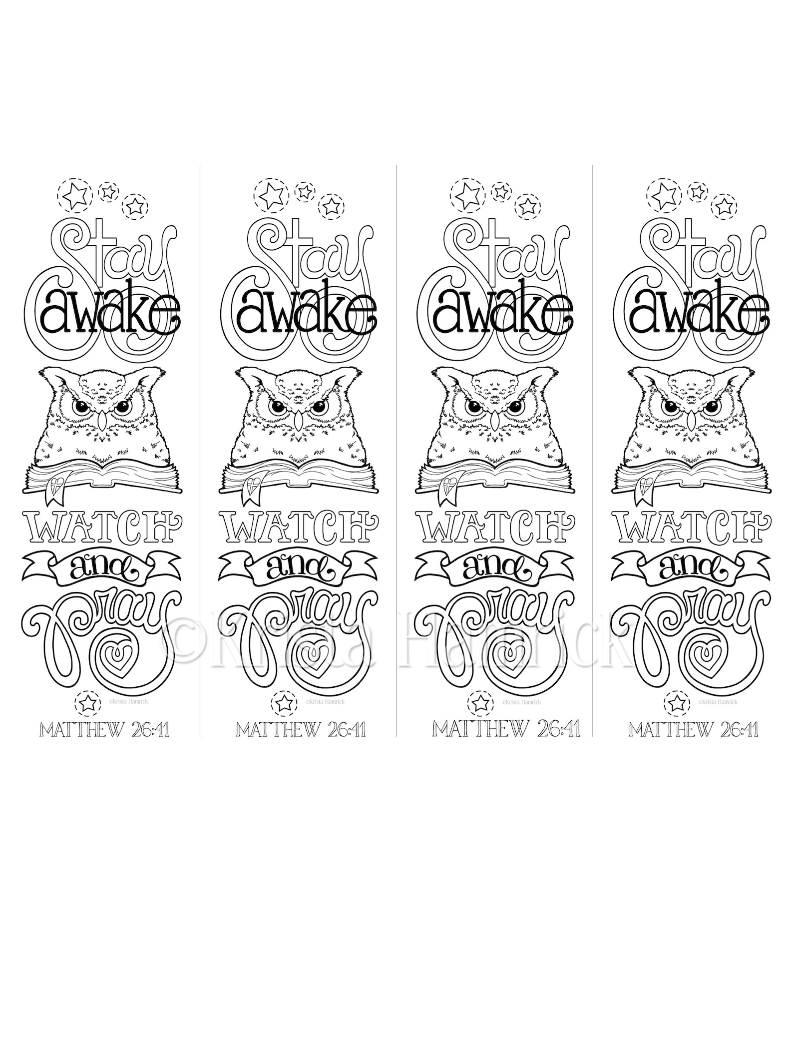 Stay Awake, Watch and Pray-- Coloring Page, Bible Journaling Traceable ...