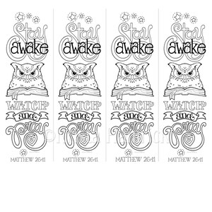Stay Awake, Watch and Pray-- Coloring Page, Bible Journaling Traceable ...