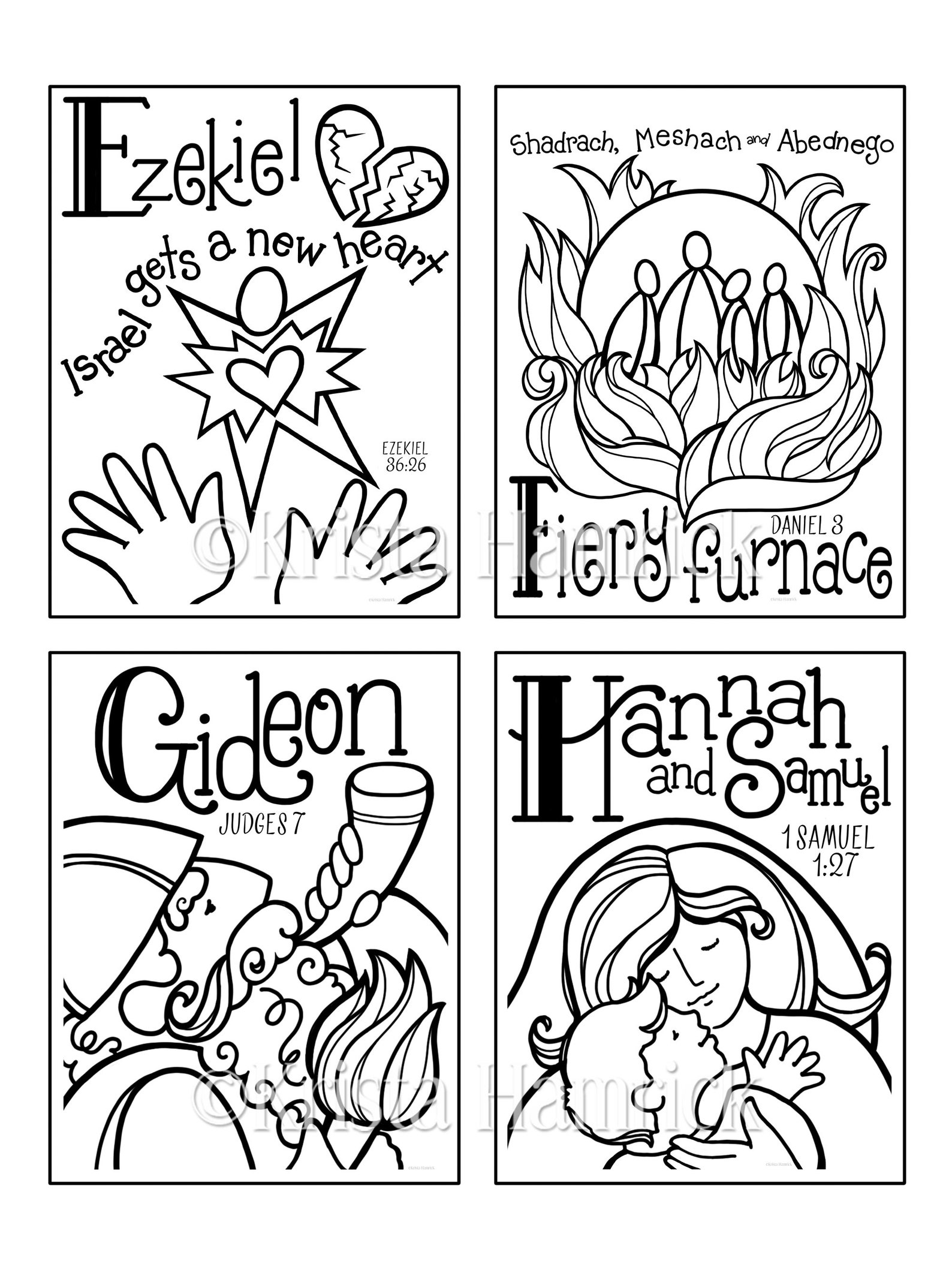 Old Testament Coloring Pages Bundle, A-Z Old Testament Coloring Pages ...