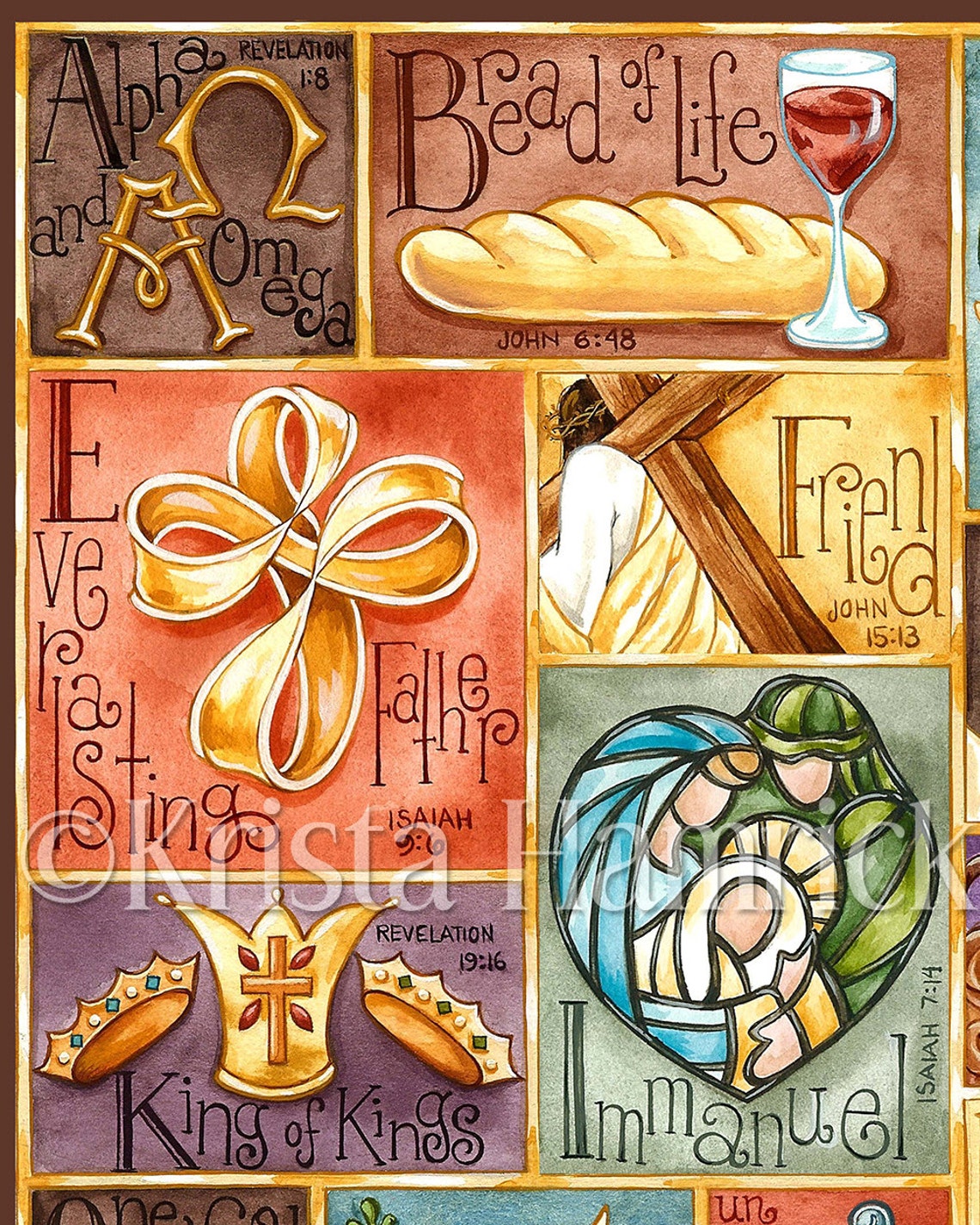 ART PRINT Name Above All Names Alphabet-- Original Art Print 8X10 ...