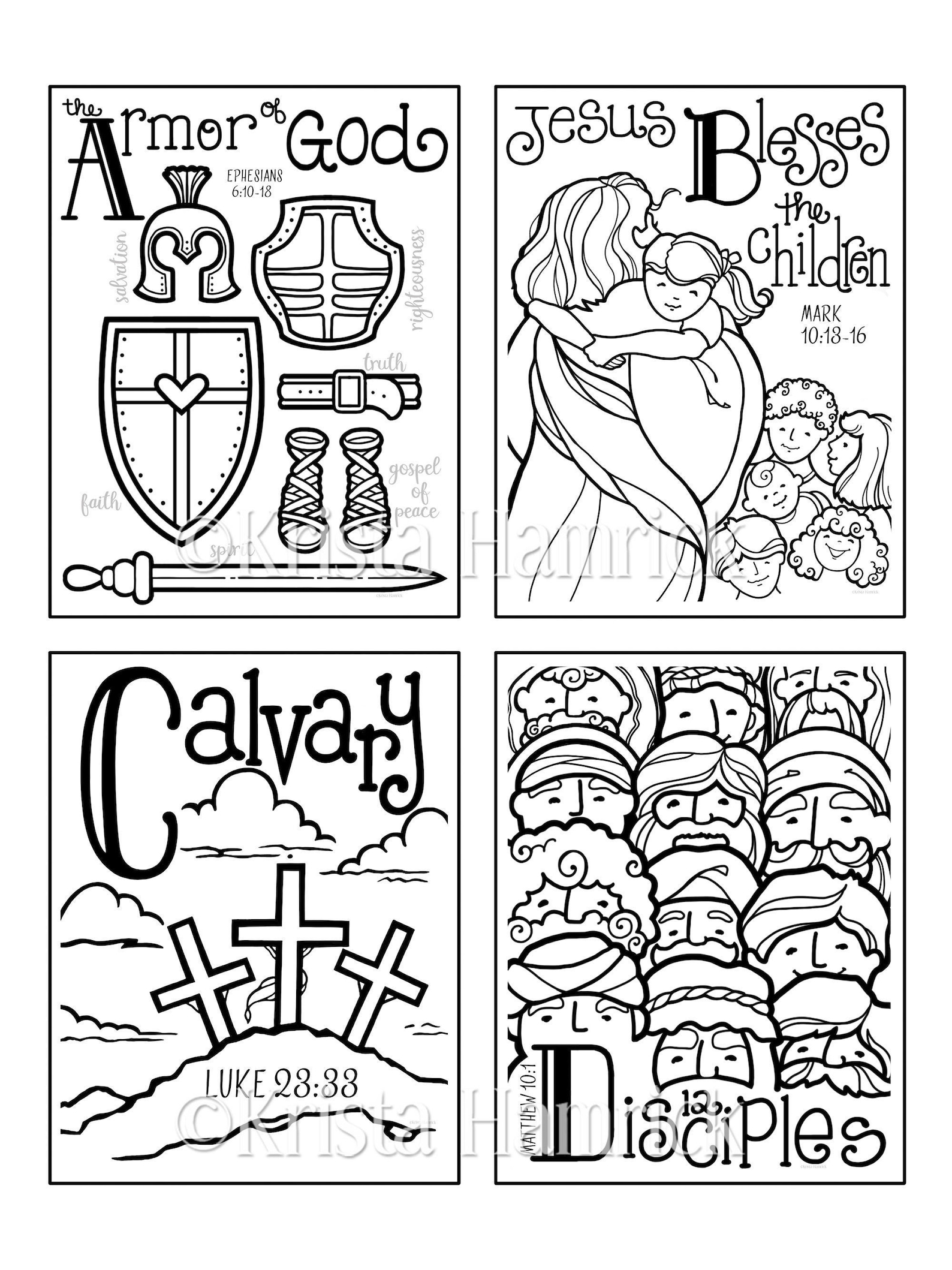 New Testament Coloring Pages Bundle A-Z New Testament - Etsy