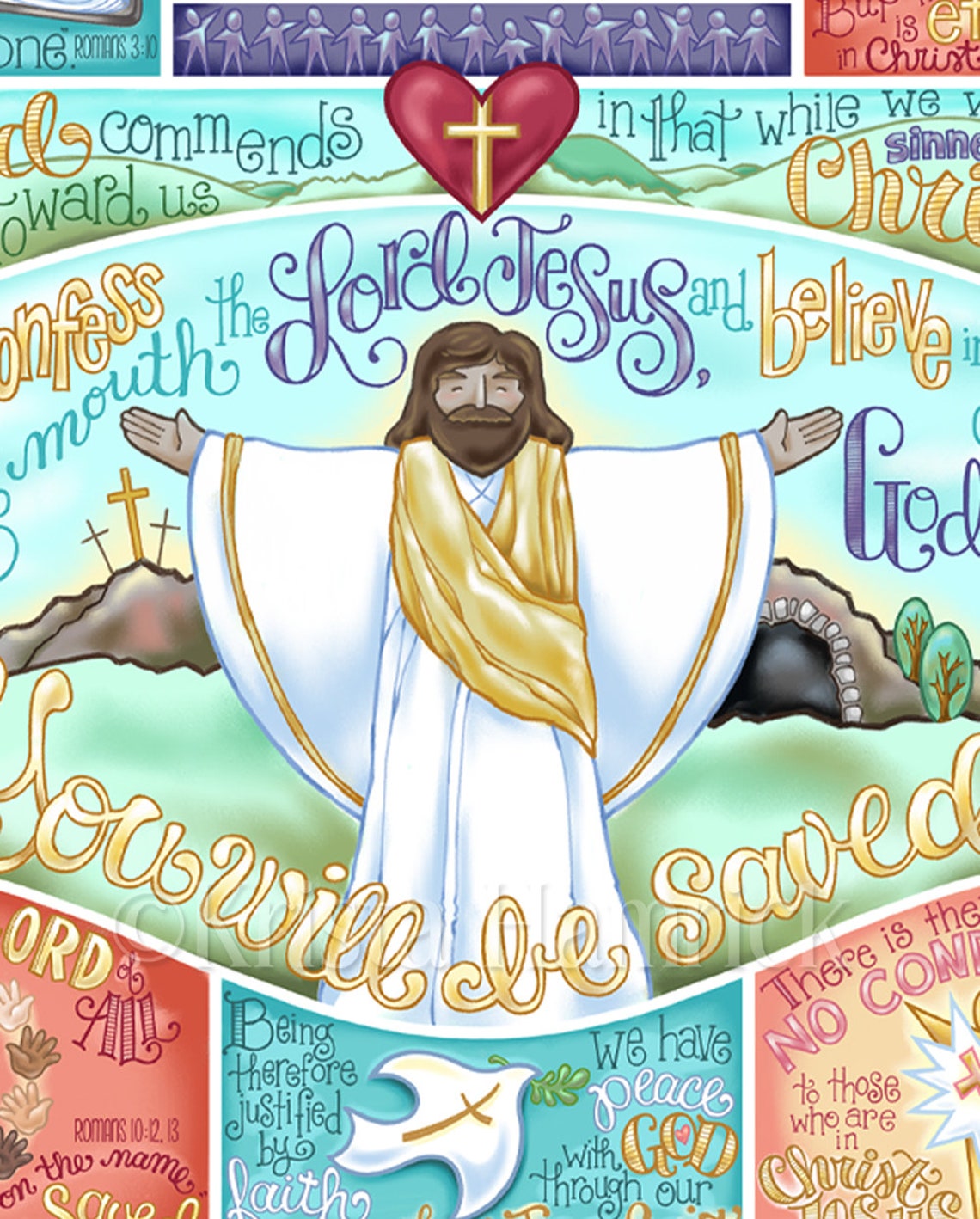 ART PRINT the Romans Road to Salvation Original Art Print - Etsy