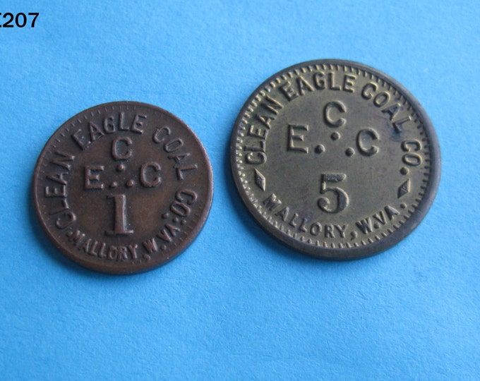 Vintage Clean Eagle Coal Company Mallory West Virginia Coal Scrip Token ...
