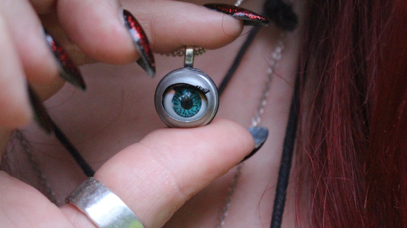 Doll Eye Necklace Creepy Statement Jewelry Horror Jewelry - Etsy