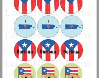 Puerto Rican Cupcake Toppers instant download cupcake | Etsy