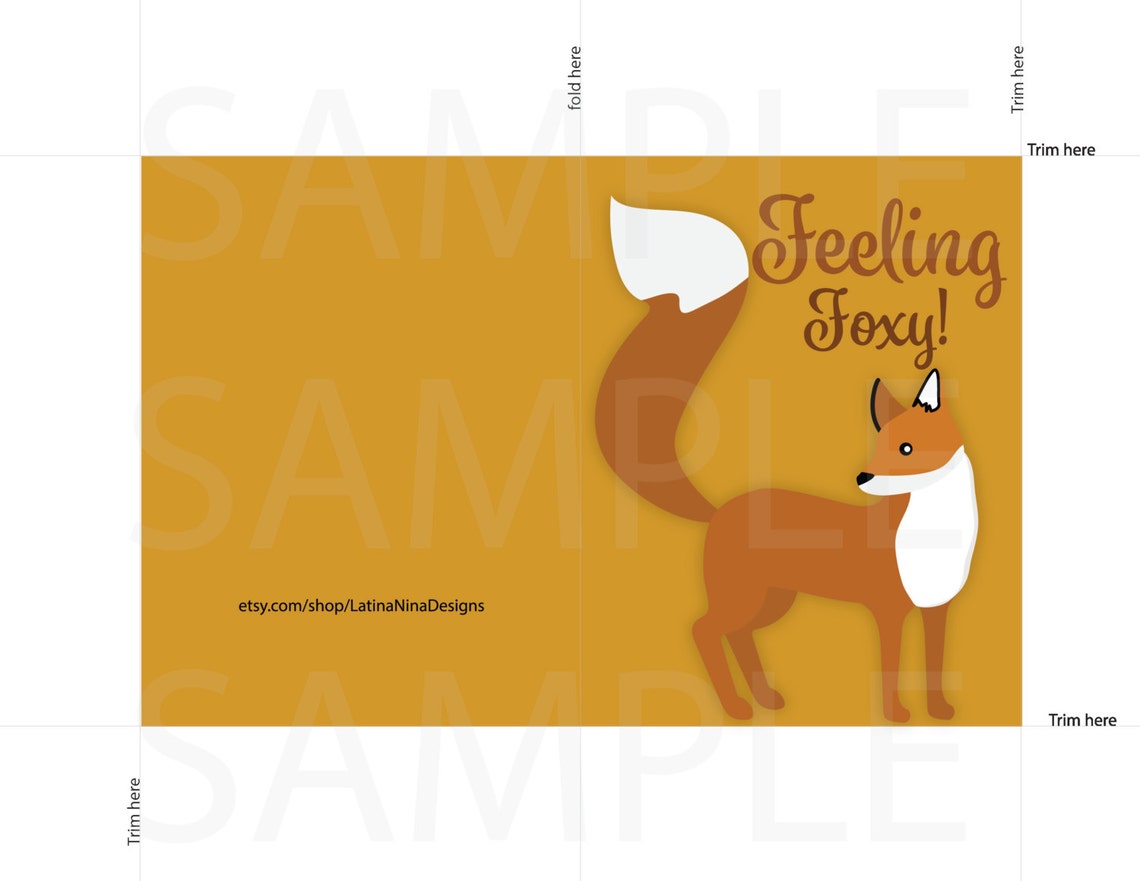 Fox Greeting Card, Birthday Fox Card, Feeling Foxy, Greeting Card ...