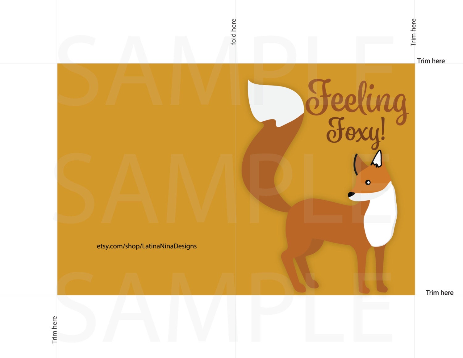 Fox Greeting Card, Birthday Fox Card, Feeling Foxy, Greeting Card ...