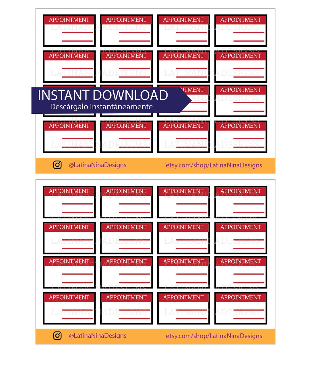 Appointment, Time and Date, Stickers, Planner Stickers, Instant ...