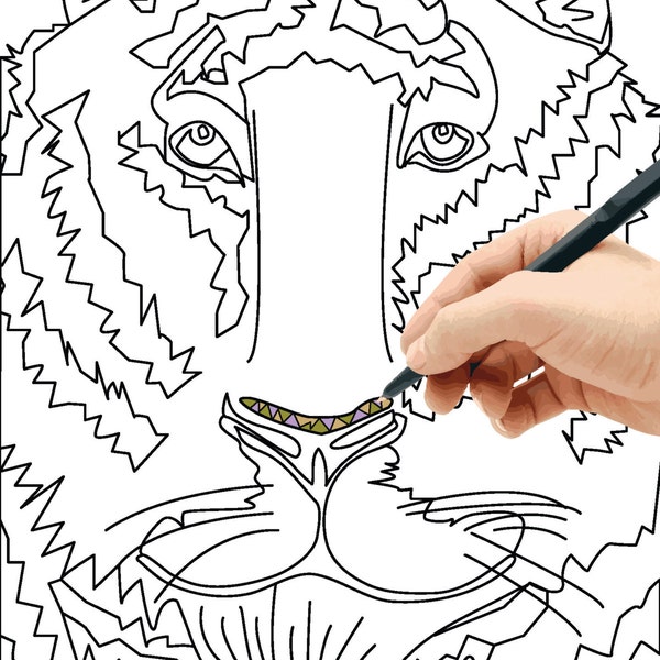 Tiger Zentangle - Etsy