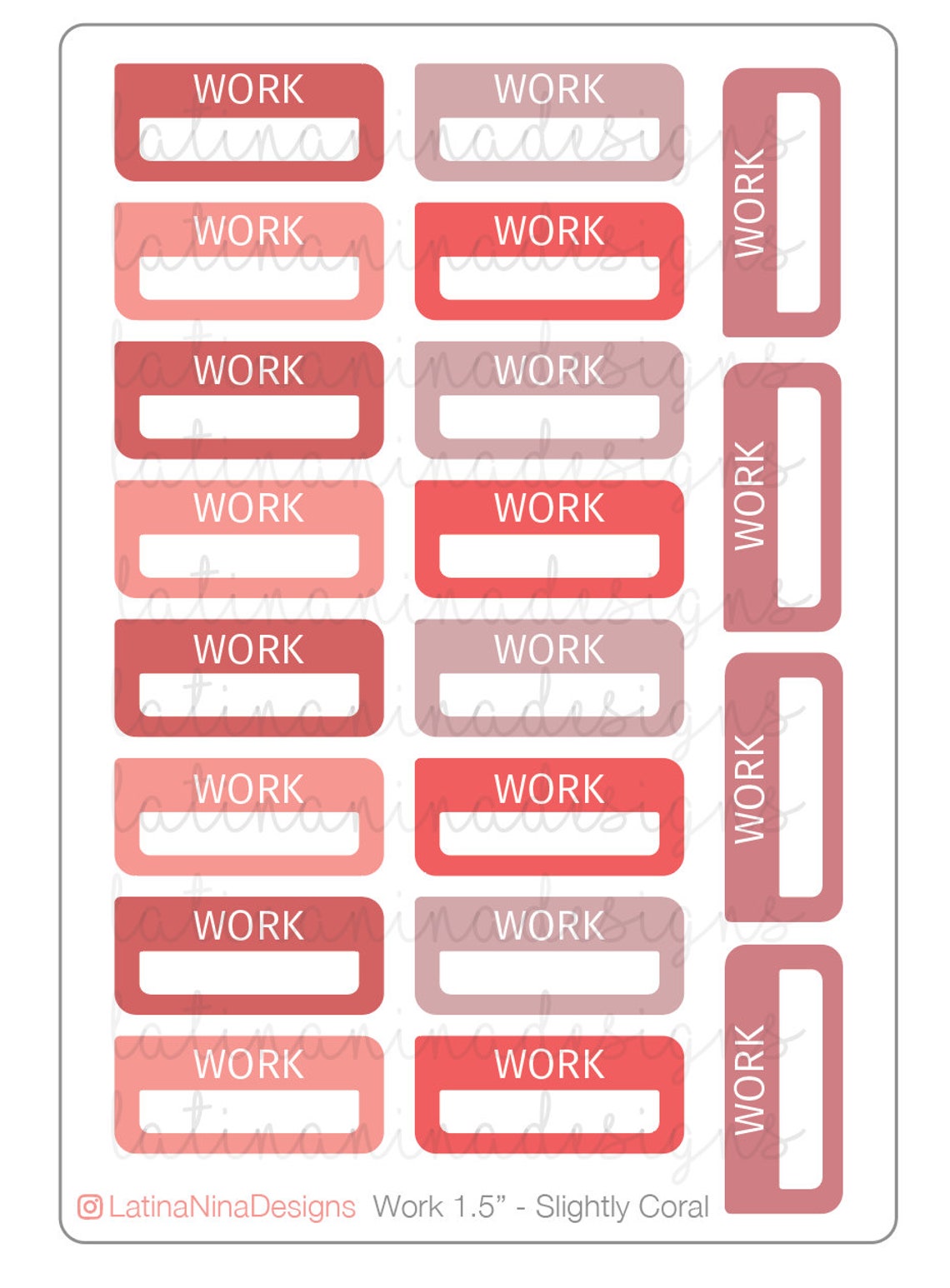 Slightly Coral, Work Stickers, Work Schedule, Functional Planner ...
