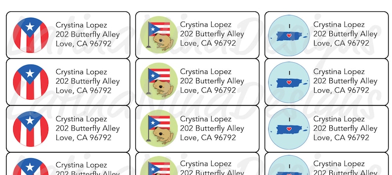 Puerto Rico, Address Labels, Printed Labels, Puerto Rico Labels, PR ...