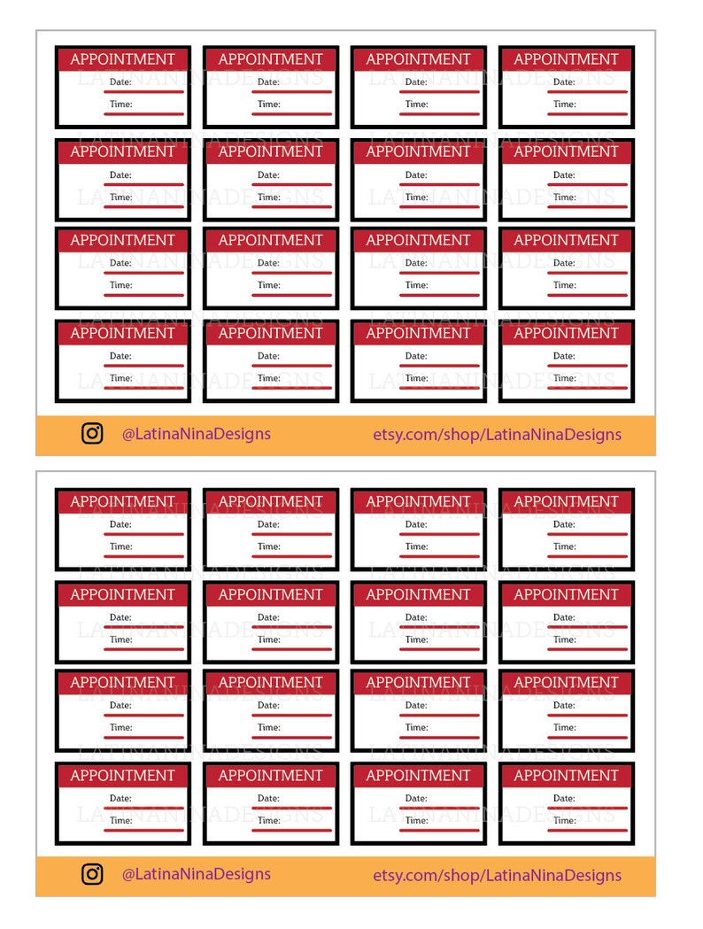 Appointment, Time and Date, Stickers, Planner Stickers, Instant ...