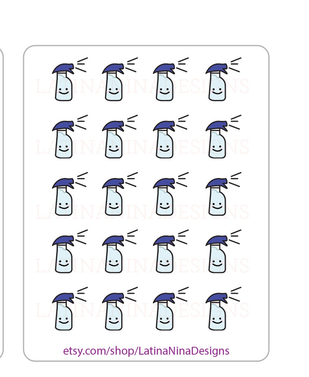 Cleaning Stickers Spray Bottle Functional Stickers Planner - Etsy