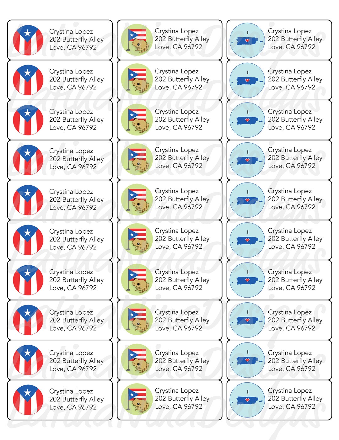 Puerto Rico, Address Labels, Printed Labels, Puerto Rico Labels, PR ...