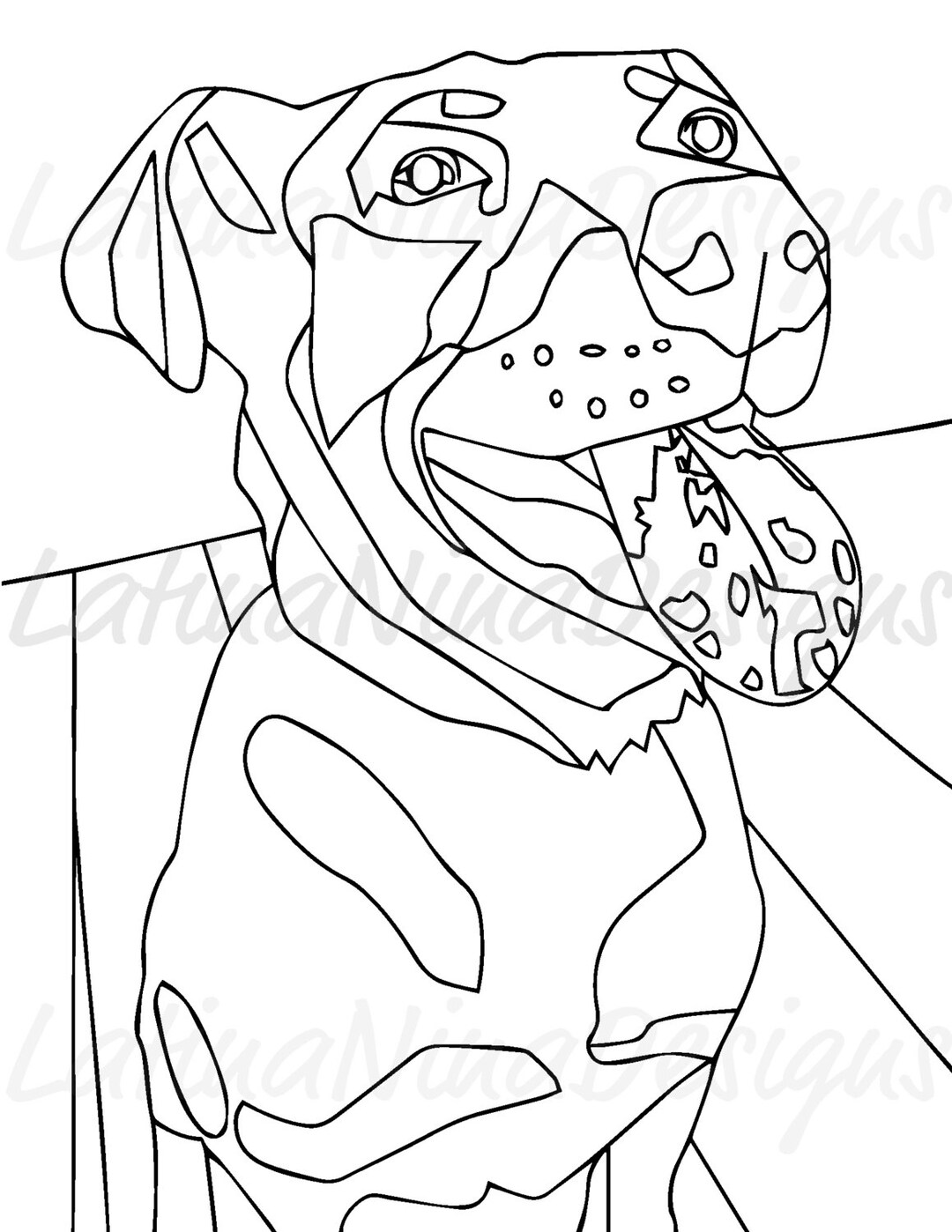 Dog Zentangle Coloring Page, Adult Coloring, Instant Download ...