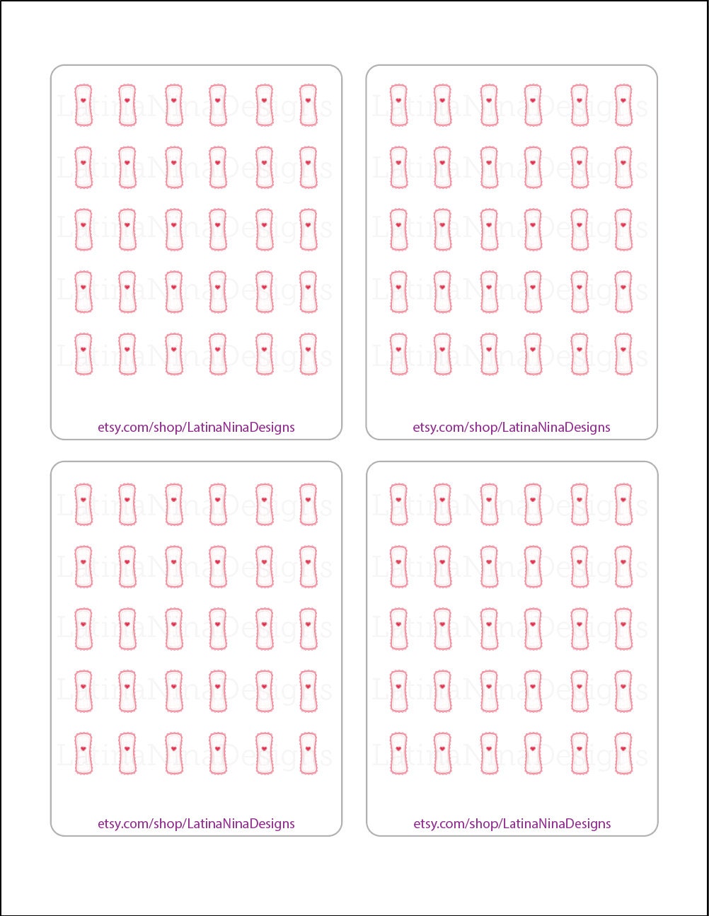 Instant Download Stickers, Menstrual Cycle, Period Tracker, Period ...