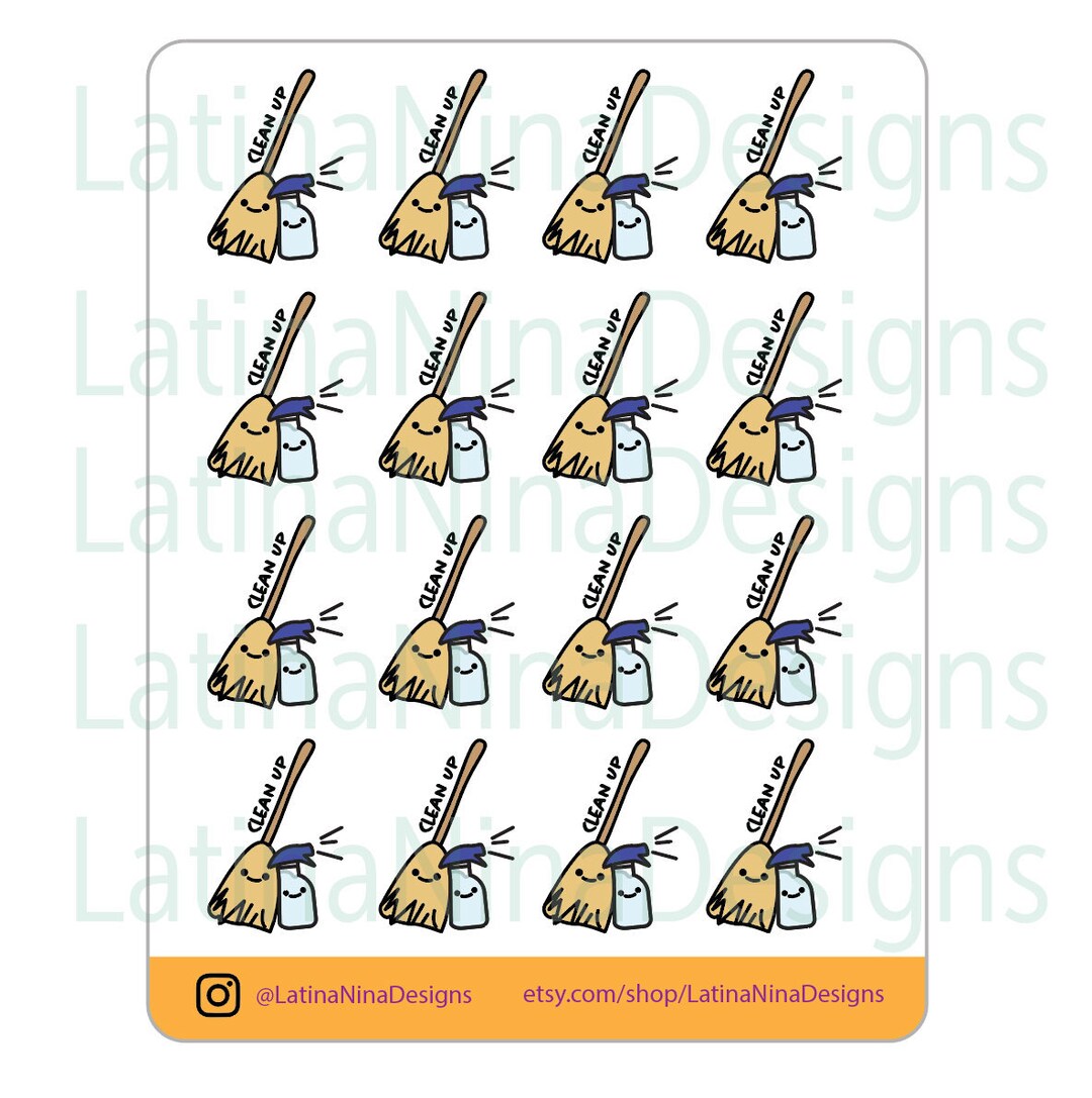 Clean up Stickers Stickers Functional Stickers Cleaning - Etsy