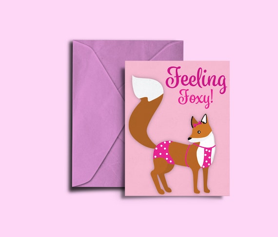 Foxy Greeting Card Instant Download Printable Printing Fox | Etsy