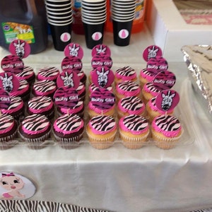 Zebra Baby Shower Cupcake Toppers, Instant Download, Stickers or ...