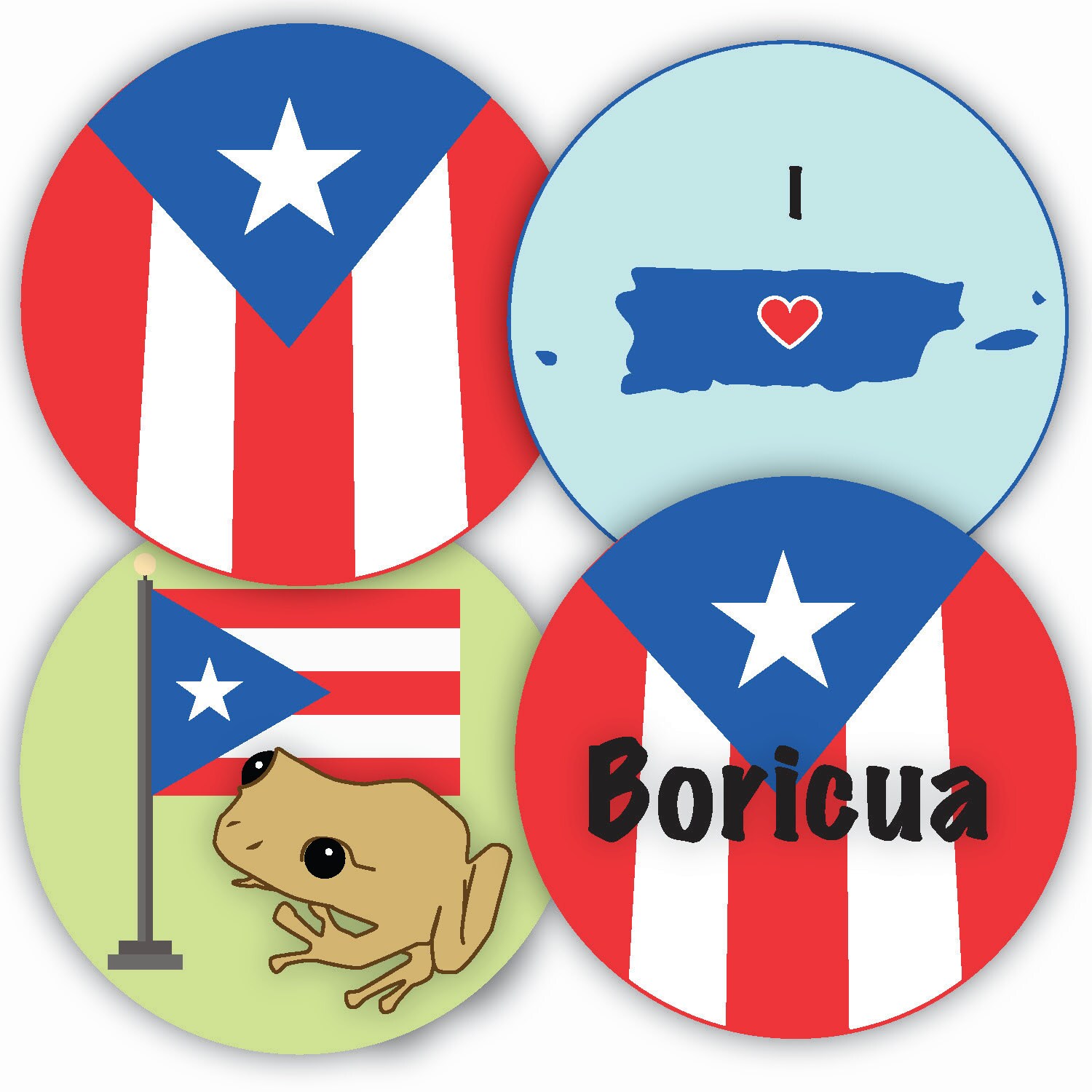 Puerto Rican Cupcake Toppers, Instant Download, Cupcake Toppers, Puerto ...