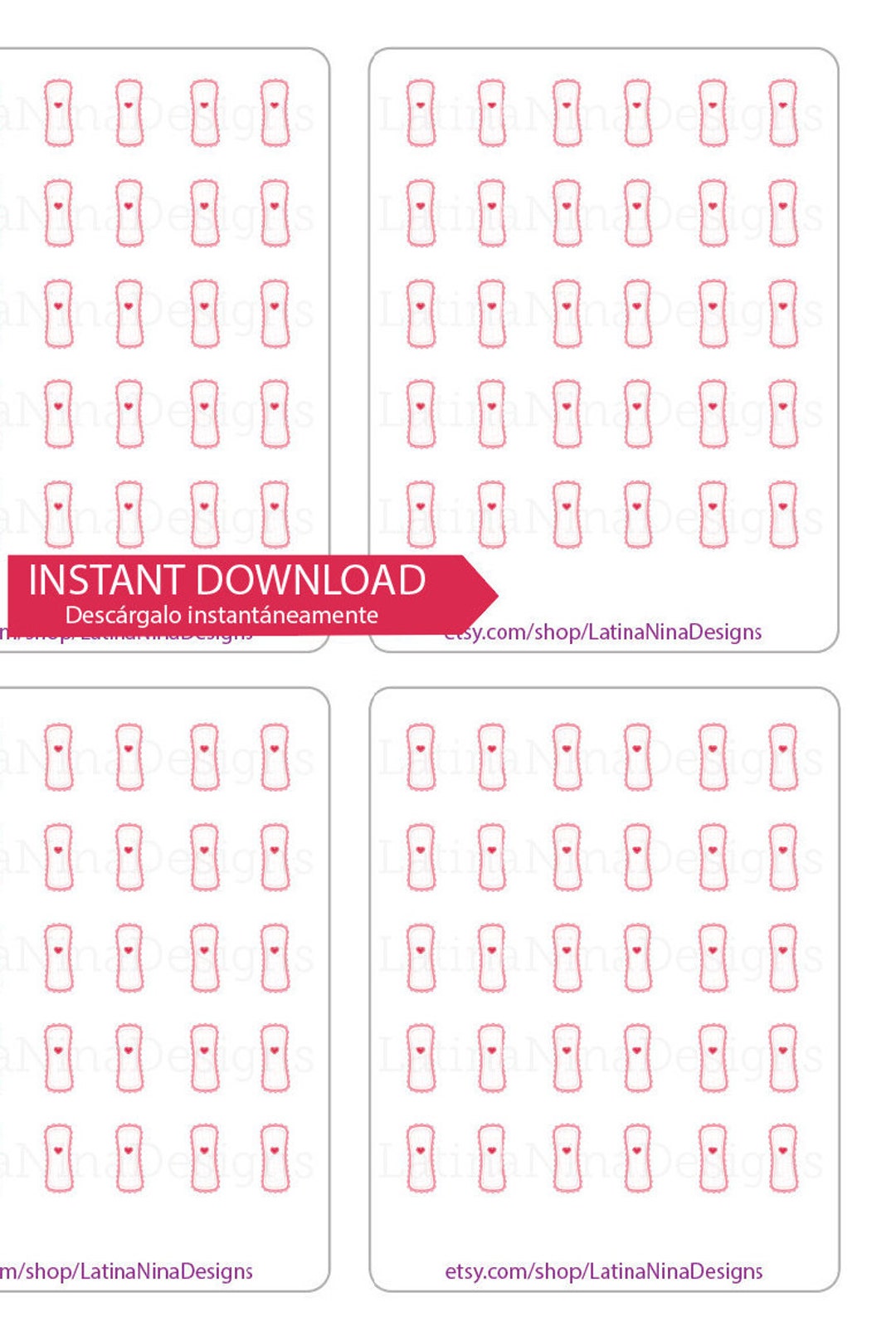 Instant Download Stickers, Menstrual Cycle, Period Tracker, Period ...