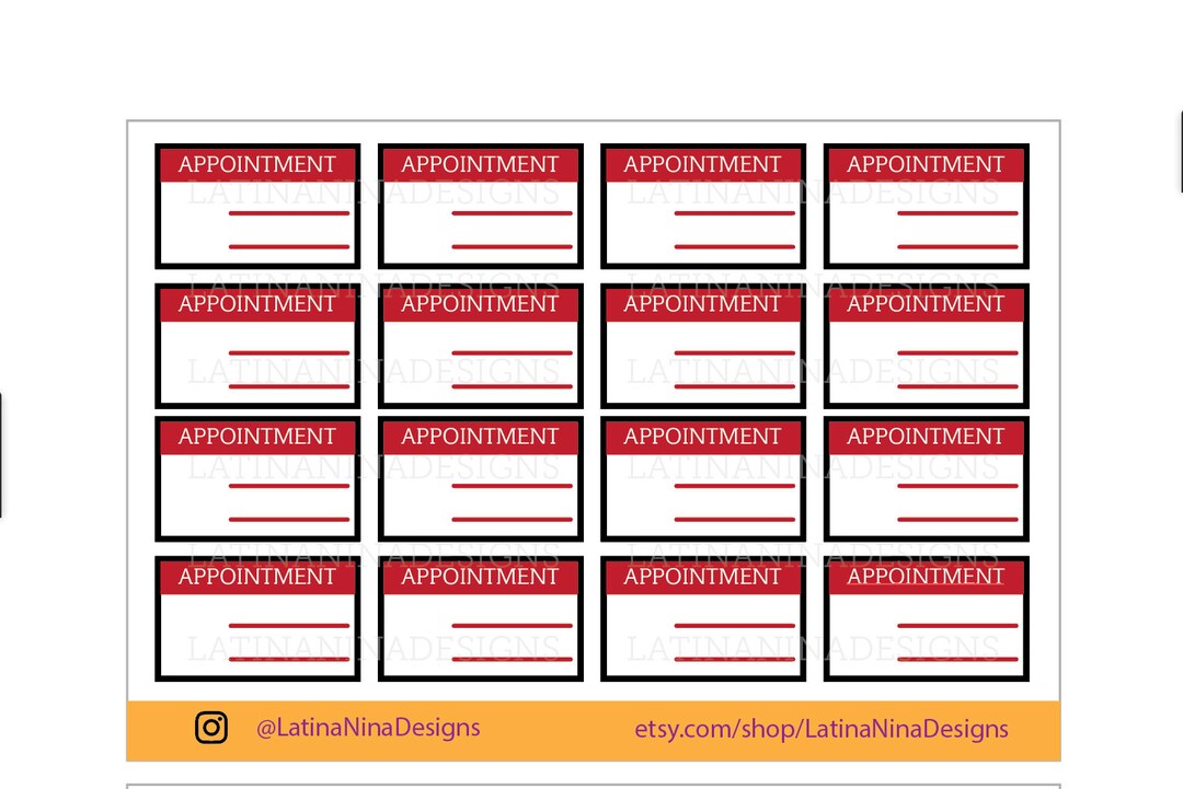 Appointment Time and Date Stickers Planner Stickers - Etsy