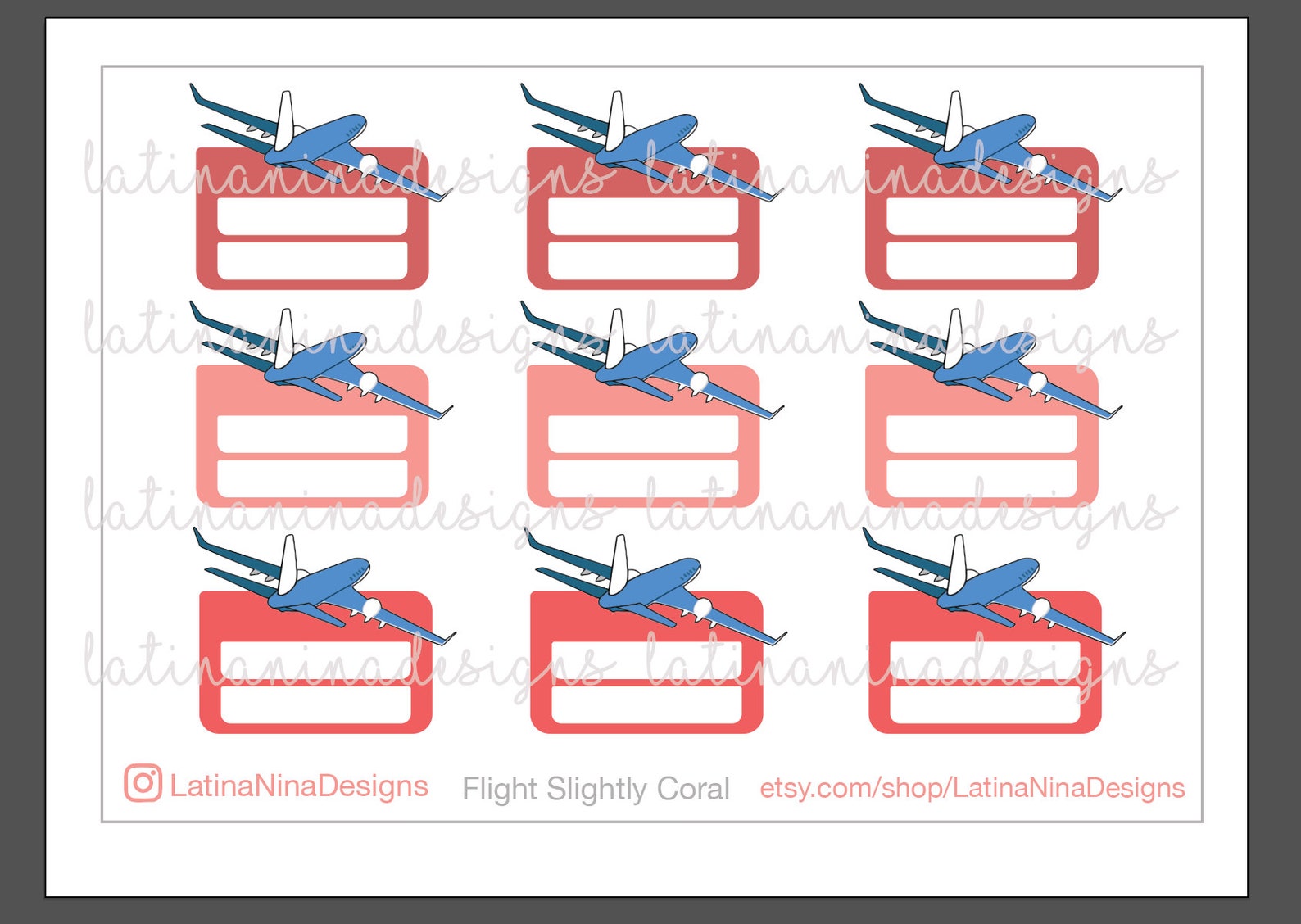 Flight Stickers Slightly Coral Flight Tracking Travel - Etsy