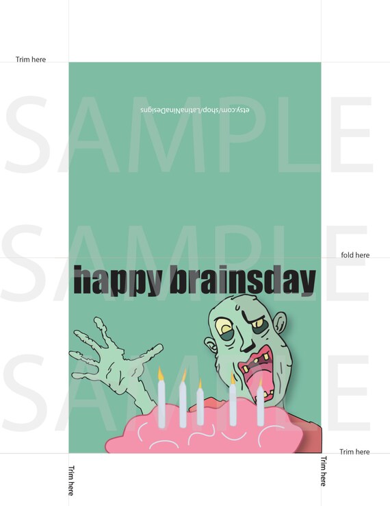Walking Dead Zombie Birthday Card
