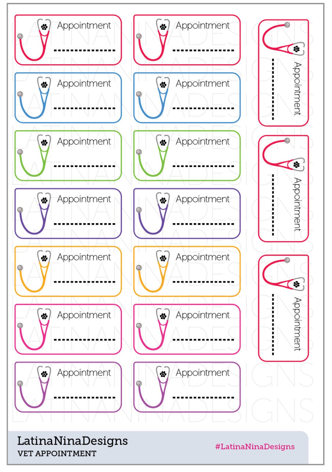 Vet Appointment, Stickers, Functional Stickers, Vet Stickers ...