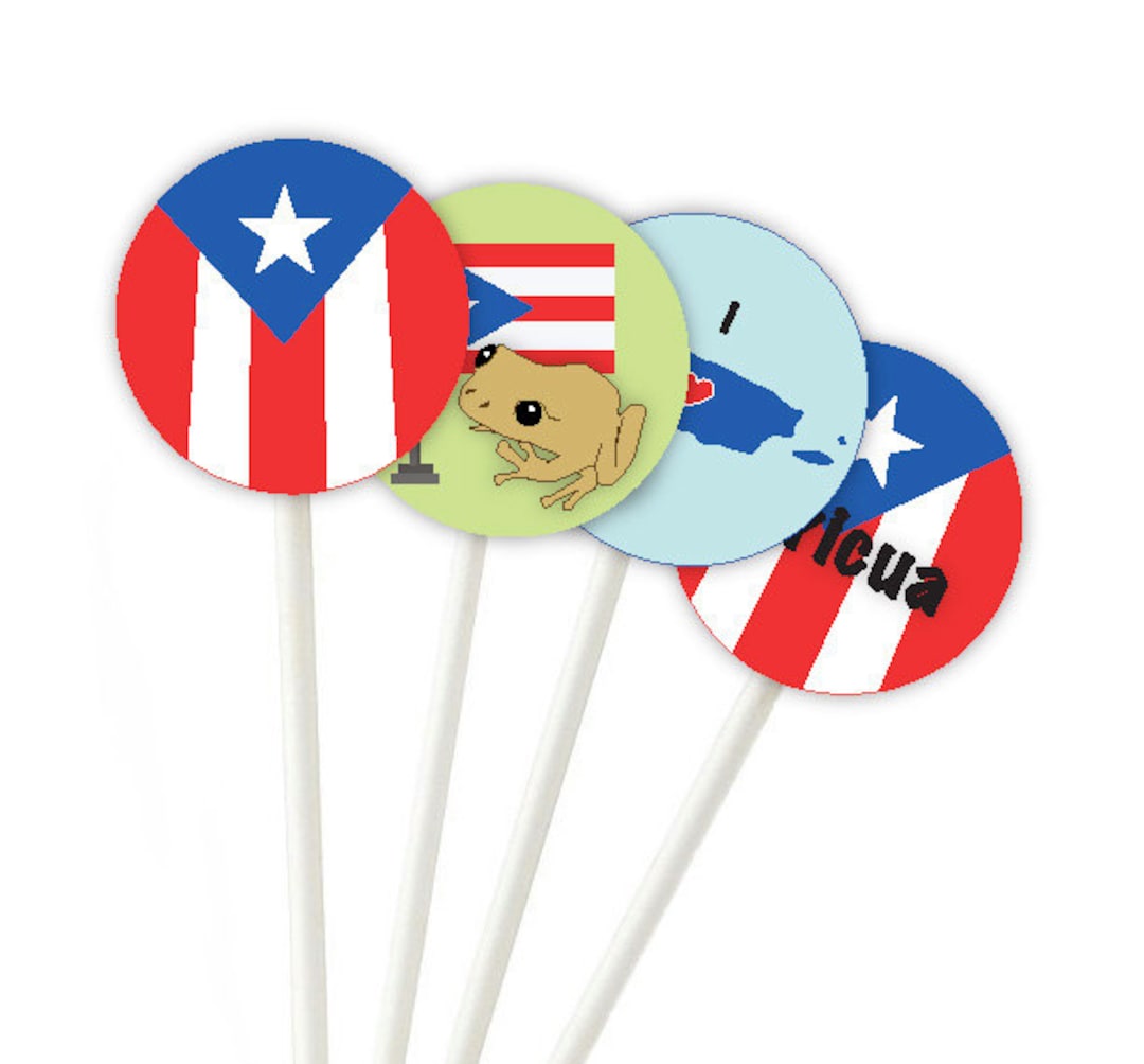 Puerto Rican Cupcake Toppers, Instant Download, Cupcake Toppers, Puerto ...
