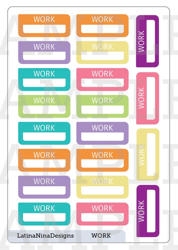 Work Stickers Work Schedule Functional Planner Stickers | Etsy