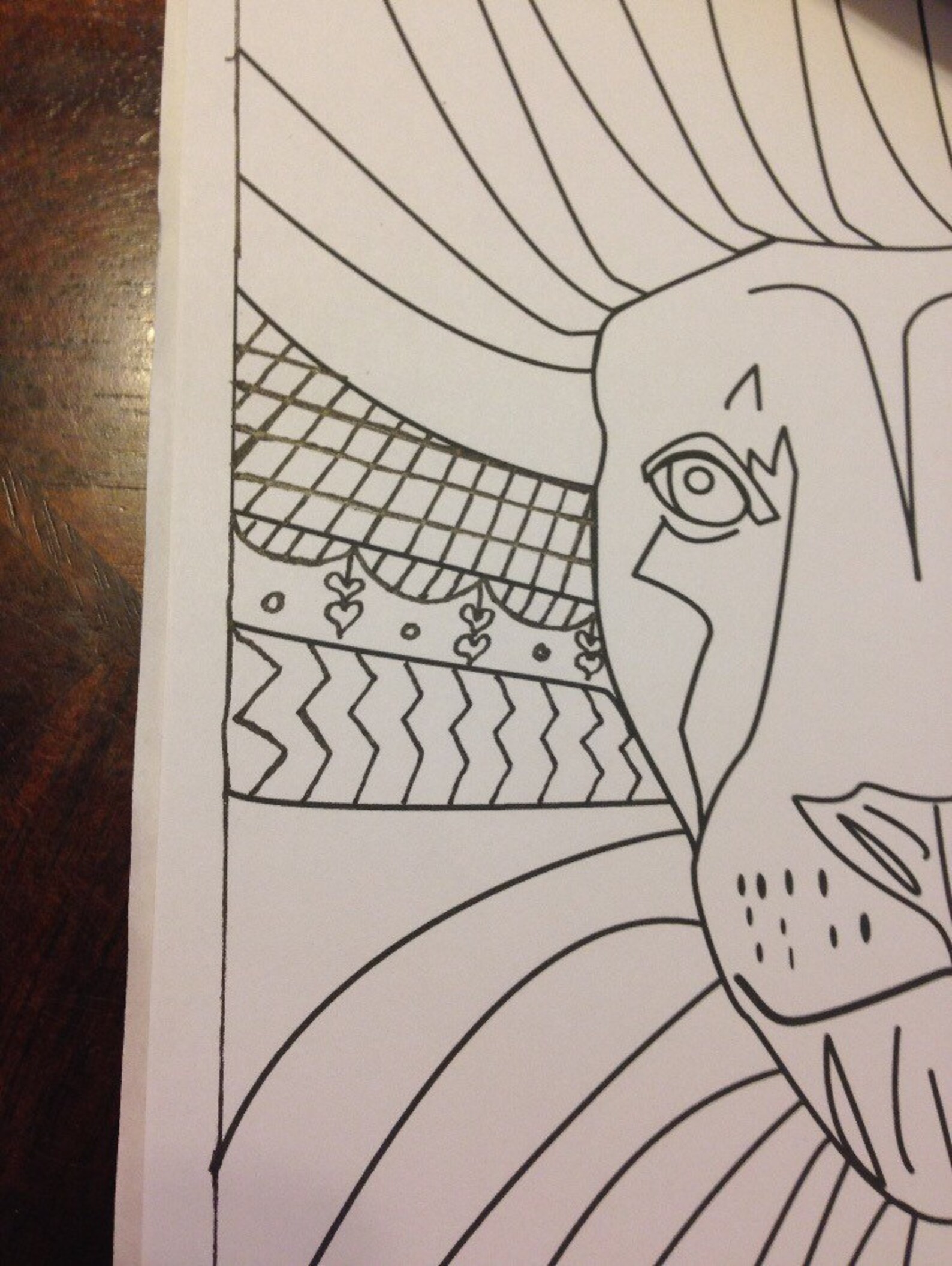Lion PDF Zentangle Coloring Page - Etsy