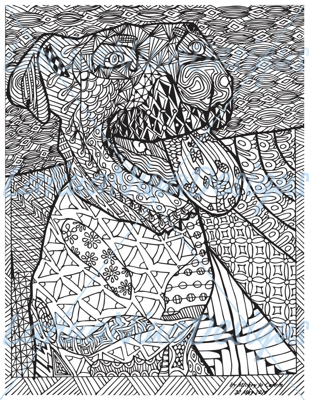 Zentangle Dog, Adult Coloring Page, Instant Download, Printable, Pdf - Etsy