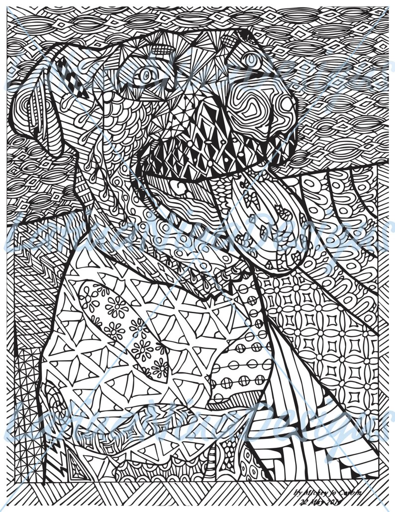 Zentangle Dog, Adult Coloring Page, Instant Download, Printable, Pdf - Etsy